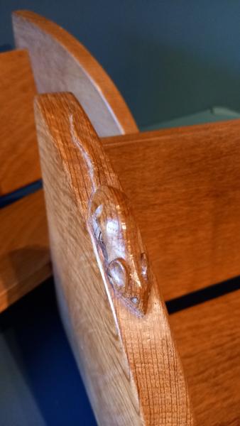 Pair of Mouseman Adzed Oak Book Racks | Sturmans Antiques