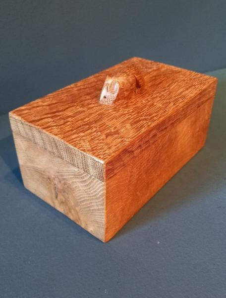 Mouseman Adzed Oak Lidded Box | Sturmans Antiques