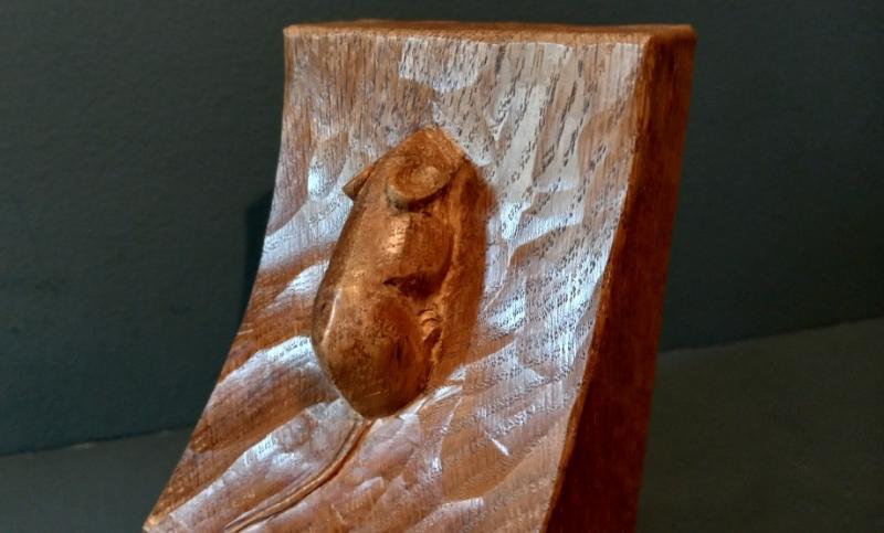 Pair of Mouseman Adzed Oak Bookends | Sturmans Antiques