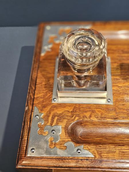 Victorian Oak and Silver Plated Pen & Ink Stand | Sturmans Antiques