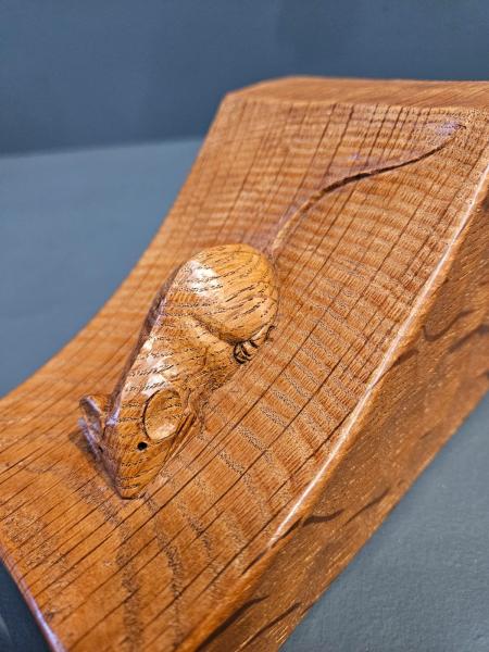 Superb Pair of Old Mouseman Adzed Oak Book Ends | Sturmans Antiques