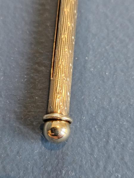 9ct Gold Engine Turned Telescopic Cocktail Stirrer | Sturmans Antiques