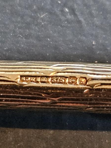 9ct Gold Engine Turned Telescopic Cocktail Stirrer | Sturmans Antiques