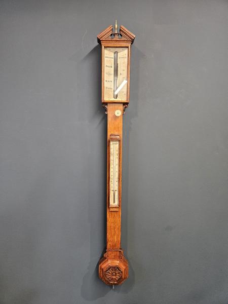 Adie of Edinburgh Victorian Oak Stick Barometer | Sturmans Antiques