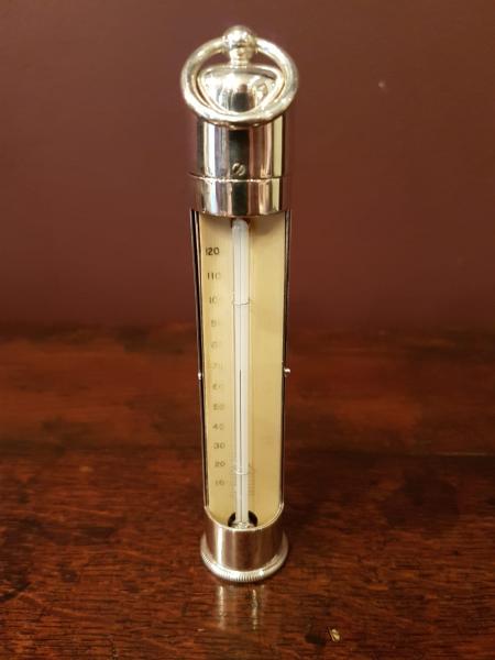 Rare Victorian Silver Campaign Thermometer | Sturmans Antiques