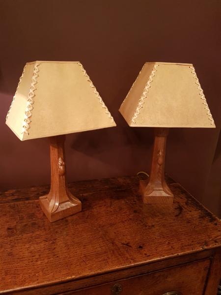 Pair of 1950's Mouseman Table Lamps | Sturmans Antiques