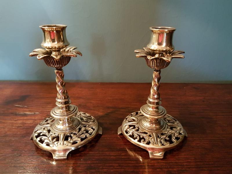 Pair of Late Victorian Decorative Candlesticks | Sturmans Antiques