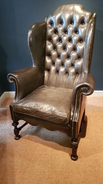 Superb Victorian Button Back Leather Wing Back Arm Chair | Sturmans ...