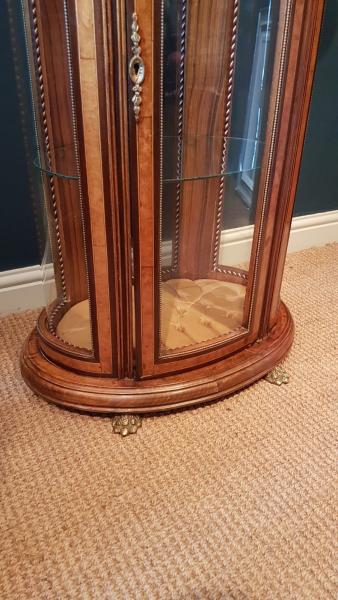 Victorian Inlaid Walnut Oval Display Case | Sturmans Antiques