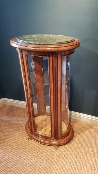 Victorian Inlaid Walnut Oval Display Case | Sturmans Antiques