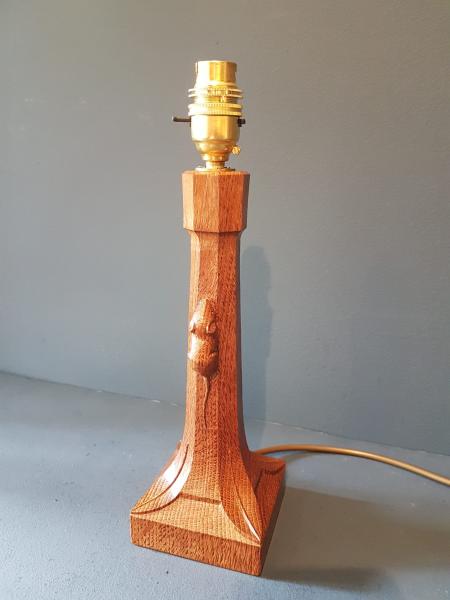 1950's Oak Mouseman Table Lamp | Sturmans Antiques