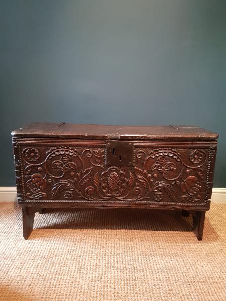 Outstanding Elizabethan Trough Of Bowland Coffer | Sturmans Antiques