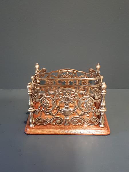 Victorian Brass and Oak Letter Rack | Sturmans Antiques