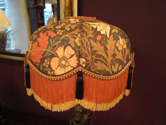 Heavy Quality 1930's Bronze Table Lamp & Shade | Sturmans Antiques