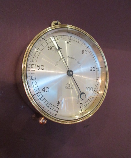 Top Quality Victorian Brass Desk Top Thermometer | Sturmans Antiques