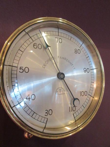 Top Quality Victorian Brass Desk Top Thermometer | Sturmans Antiques