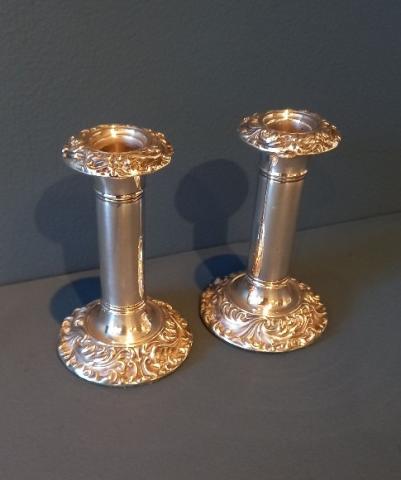 Pair of Edwardian Period Silver Candlesticks | Sturmans Antiques