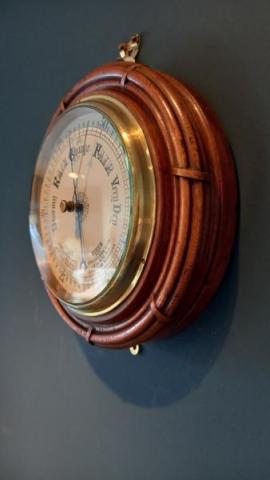 Antique Oak Ship's Rope Wheel Barometer | Sturmans Antiques